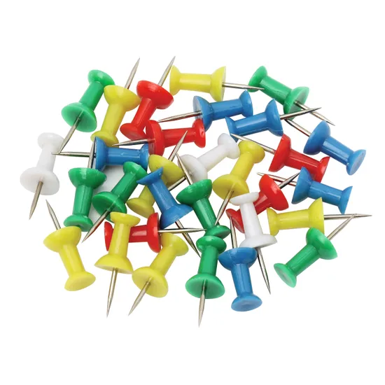 Push Pins Assorted Colours - Pack of 30