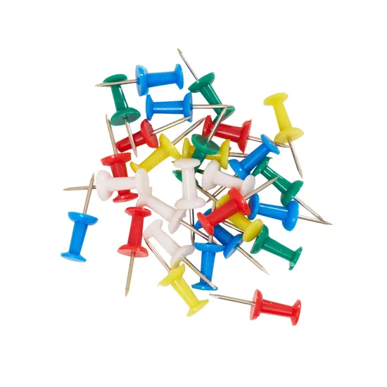 Push Pins Assorted Colours - Pack of 30