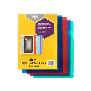 Marbig File A4 Letter Astd Col - PK 10