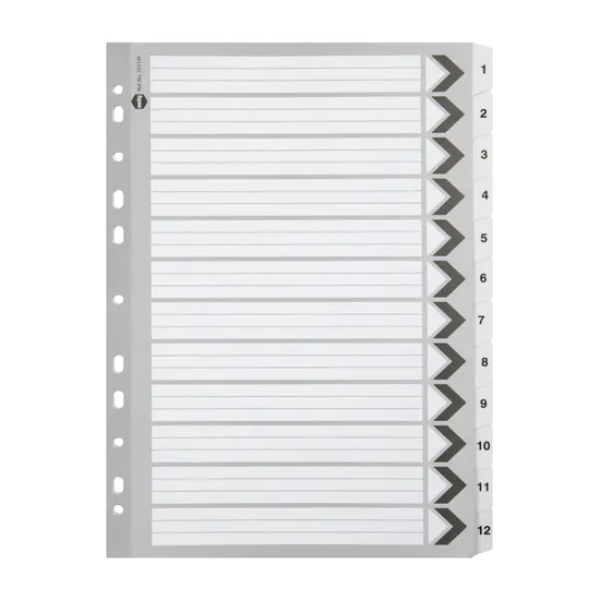 Marbig Dividers Reinf Board B&W A4 1-12 Tab