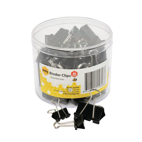 Tub of Assorted Fold Back Clips - Tub of 60