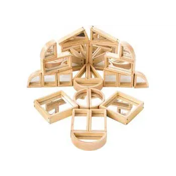 Natural Spaces - Wooden Mirror Blocks - 24 Pieces