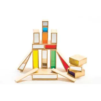 Mirror & See Through Coloured Large Blocks - 18pc