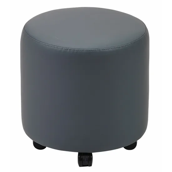Aalto Round Ottoman - Grey Vinyl