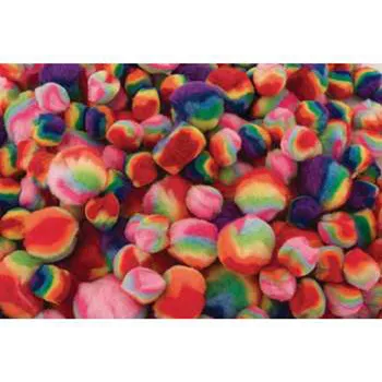 Rainbow Pom Poms - Pack of 200