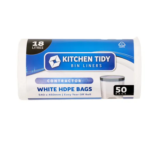 White Kitchen Tidy Bags 18L - Roll of 50
