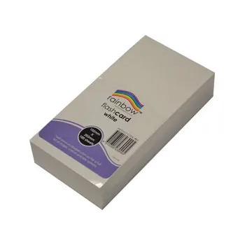 White Flash Cards (102 x 203mm) 300gsm - Pack of 100