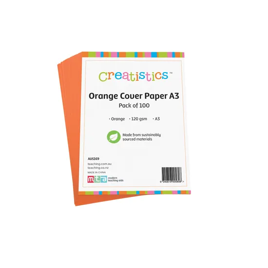 Orange Cover Paper A3 120gsm - Pack of 100