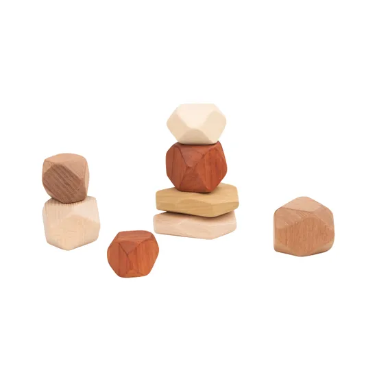 Natural Wooden Stacking Stones