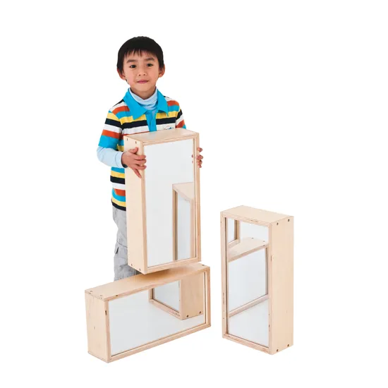 Natural Spaces - Large Mirrored Wooden Blocks - 3 Pieces