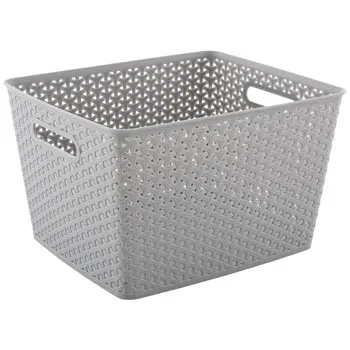 Storage Basket Knotted Large Grey
