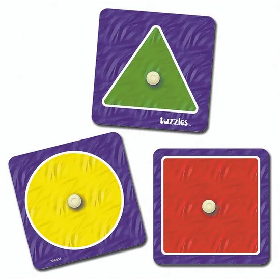 Tuzzles Wooden 1pce Shape Knobs Puzzle - Set 3