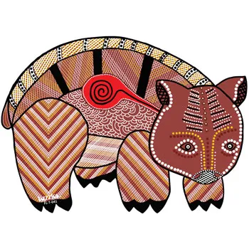 Tuzzles Aboriginal Wombat Floor Puzzle 25 Pieces