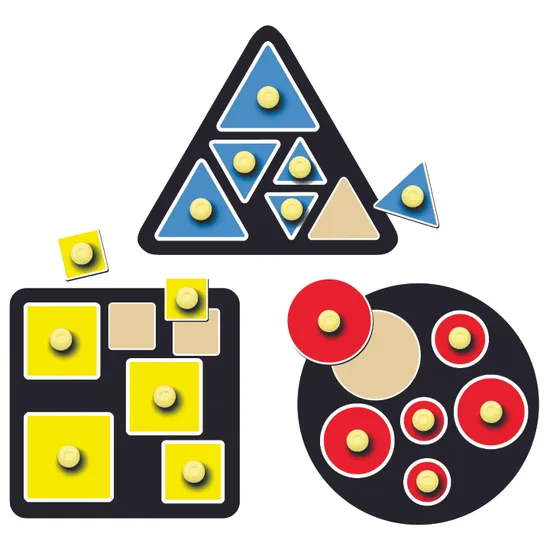 Tuzzles Shapes Inside Shapes Knob Inset Puzzles Set of 3