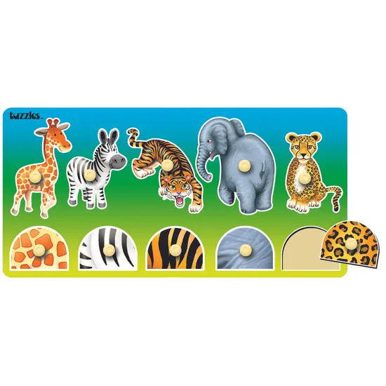 Tuzzles Matching Wild Animals Knob Puzzles 10 Pieces