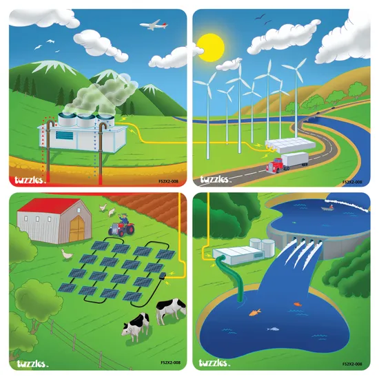 Tuzzles Renewable Energy Puzzles Set of 4