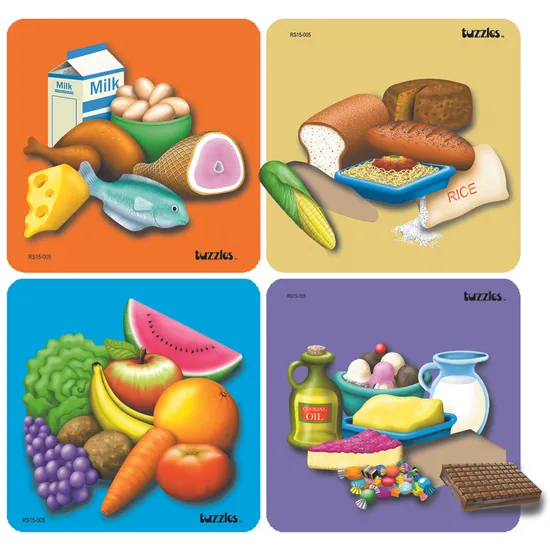 Tuzzles Food Groups Raised Puzzle Set