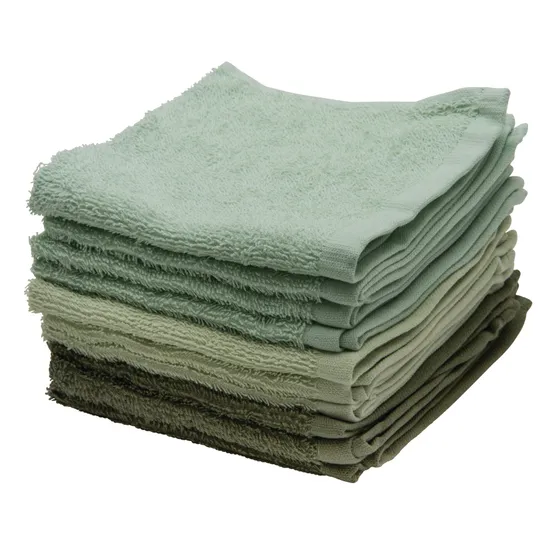 Max & Rosie Face Washers - Mint/Olive/Avocado 10 Pieces - MTA Catalogue