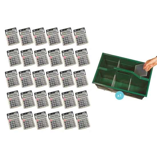 Teachables Calculator Set – 12 Digit with Caddy, Set of 30