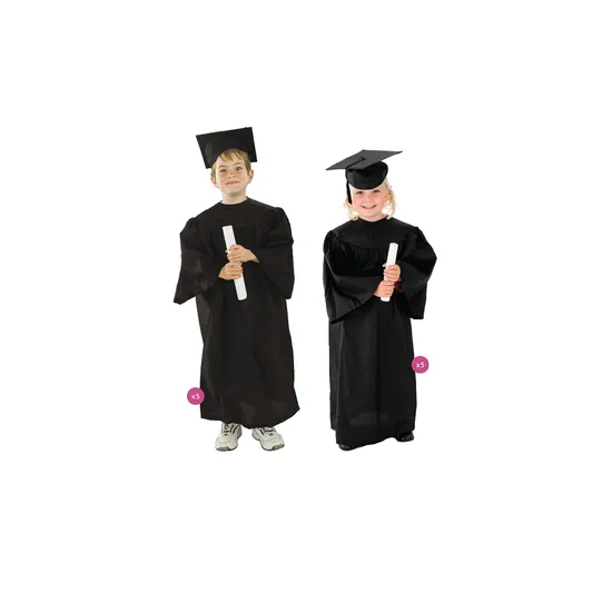 Graduation Gown & Hat Class Pack, Med & Small Size
