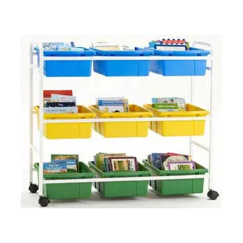 Book Trolley with 9 Tubs