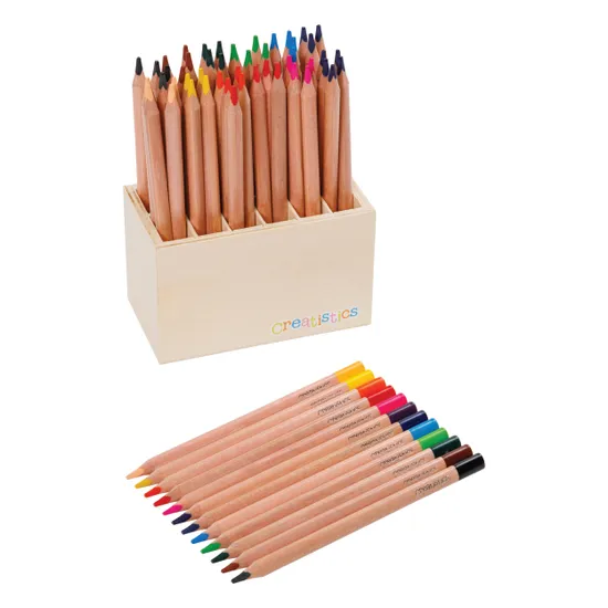 Creatistics Jumbo Triangular Natural Pencils- Pack of 60