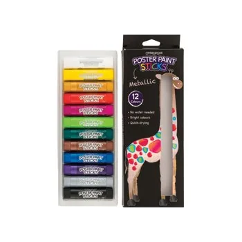 Creatistics Metallic Poster Paint Sticks- Pack of 12