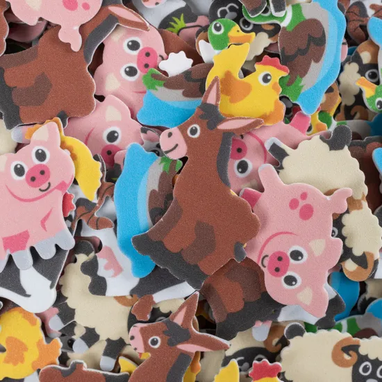 Foam Farm Animal Stickers - Pack of 300