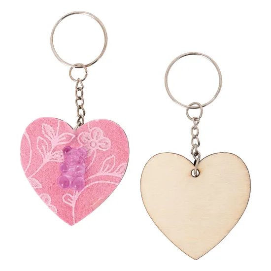 Wooden Heart Key Tags - Pack of 10