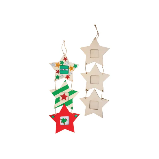 Wooden Star Photo Frames - Pack of 10