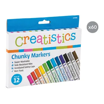 Creatistics Chunky Colouring Markers - Pack of 12