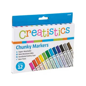 Creatistics Chunky Colouring Markers - Pack of 12