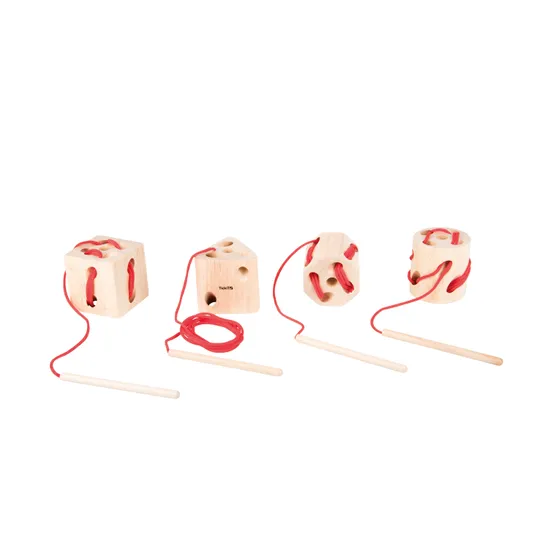 Wooden Lacing Shapes 4 Pieces
