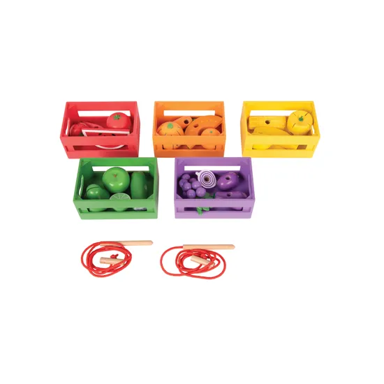 Wooden Sorting Fruit & Vegetable Crates 27pc