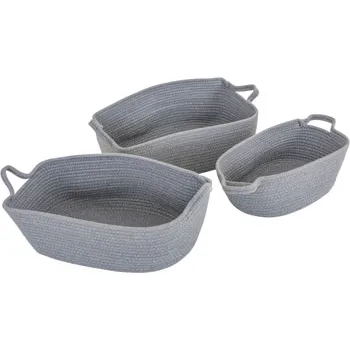 MTA Spaces Large Woven Cotton Baskets Set of 3