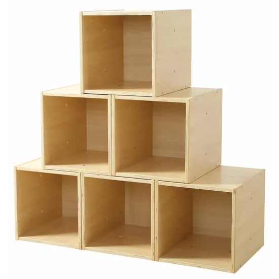 Natural Spaces Stackable Wooden Storage Cube - Pack of 6