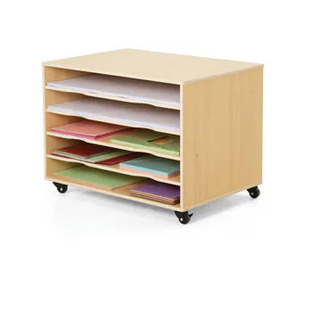 Natural Spaces Wooden Paper Storage Trolley
