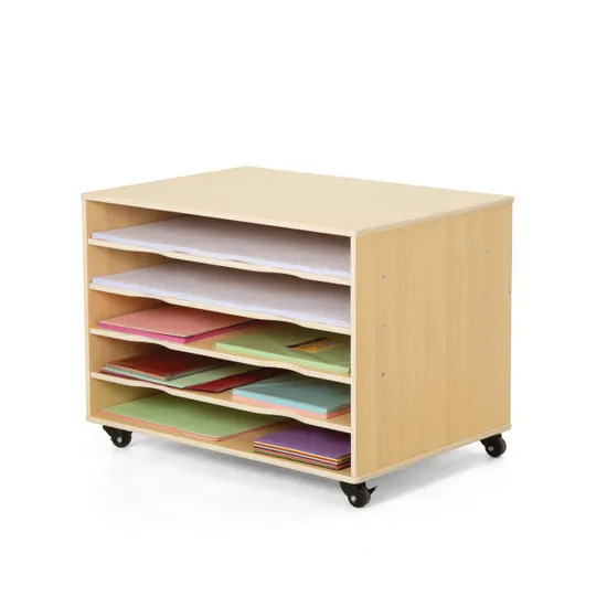 Natural Spaces Wooden Paper Storage Trolley - MTA Catalogue