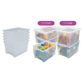 Clear Container Kit - 5 Small and 5 Large and Lids