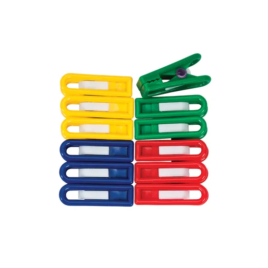 Plastic Coloured Painting Pegs 7 cm - Pack of 12