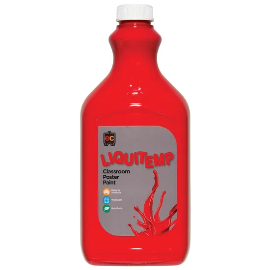 Liquitemp Poster Paint - Brilliant Red 2 Litre
