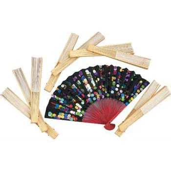 Wooden Paper Fans - Pack of 24