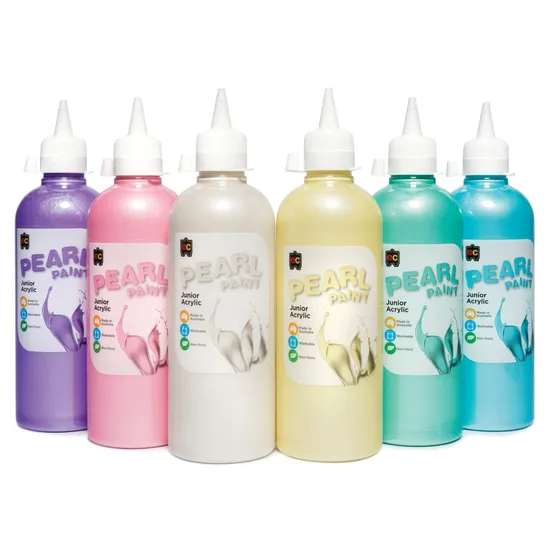 Acrylic Pearl Paint 500 ml - Set of 6