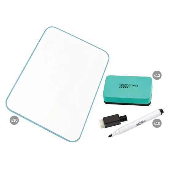 A4 Double-Sided Magnetic Mini Whiteboard Ocean – 10 Pack