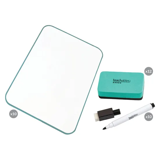A4 Double-Sided Magnetic Mini Whiteboard Snow Gum Kit