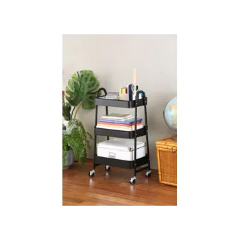 3 Tier Storage Trolley Black