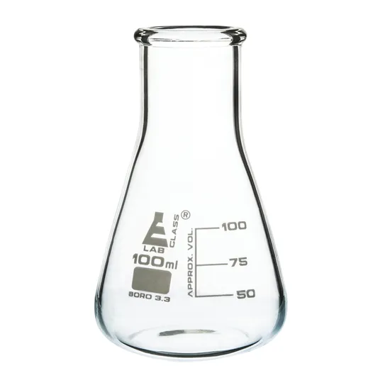 100 ml Wide-Neck Borosilicate Conical Flasks - Pack of 12 - MTA Catalogue
