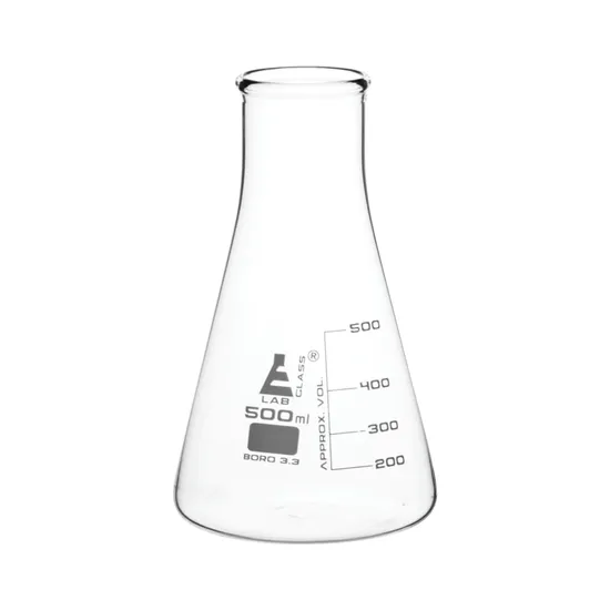 500 ml Wide-Neck Borosilicate Conical Flasks - Pack of 6 - MTA Catalogue
