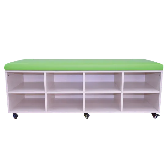 8 Bay Mobile Storage Trolley with Seat