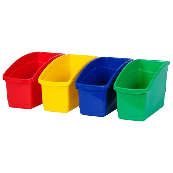 Plastic Book and Storage Tubs - 20 Pack Assorted Colours